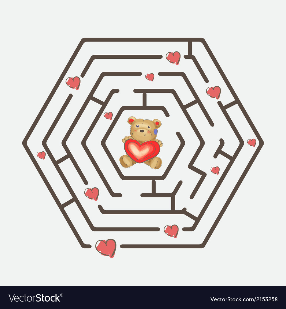Hexagonal maze Royalty Free Vector Image - VectorStock