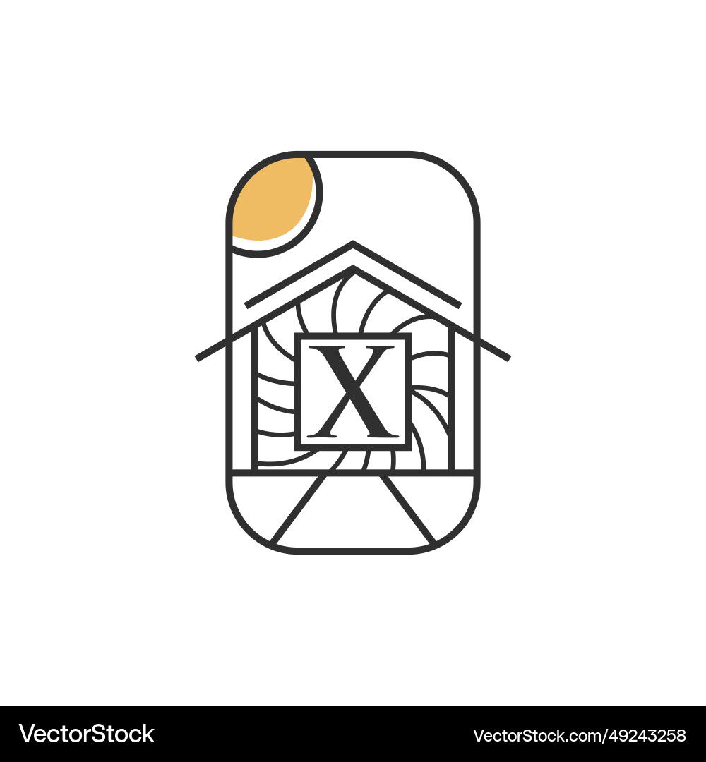Letter x house minimal logo design Royalty Free Vector Image