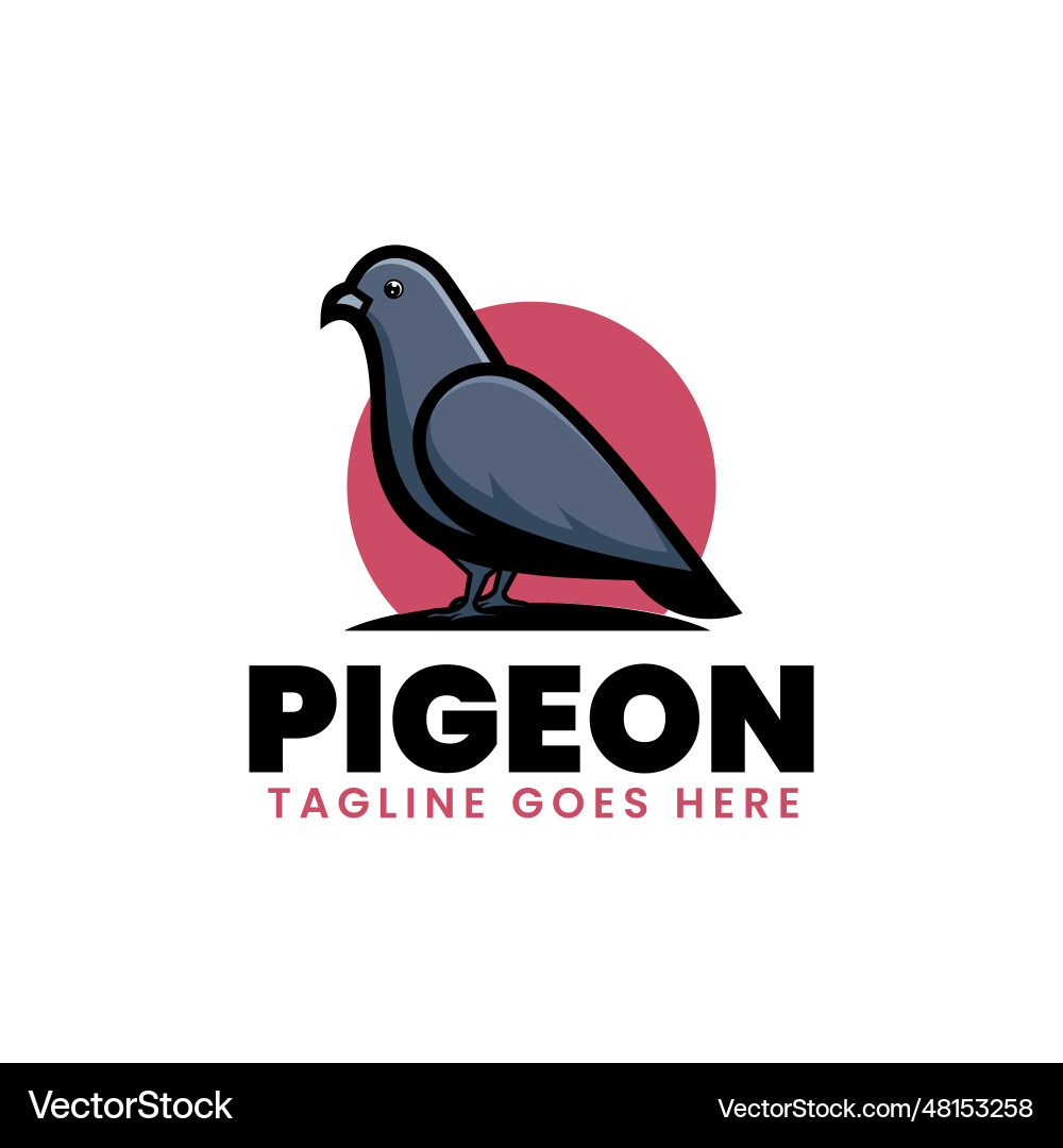 Logo pigeon simple mascot style Royalty Free Vector Image
