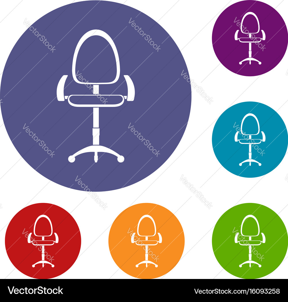 Modern office chair icons set Royalty Free Vector Image