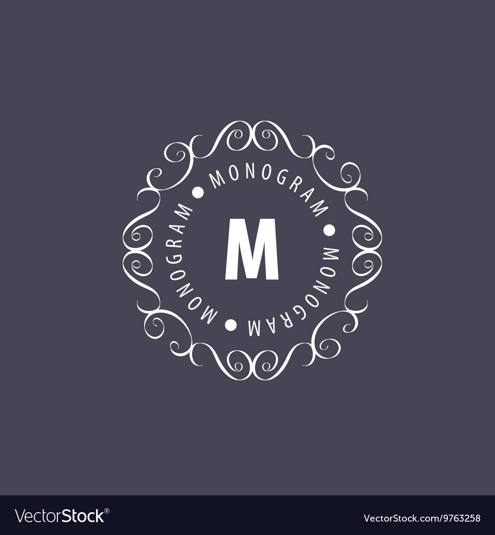 Monogram in frame Royalty Free Vector Image - VectorStock