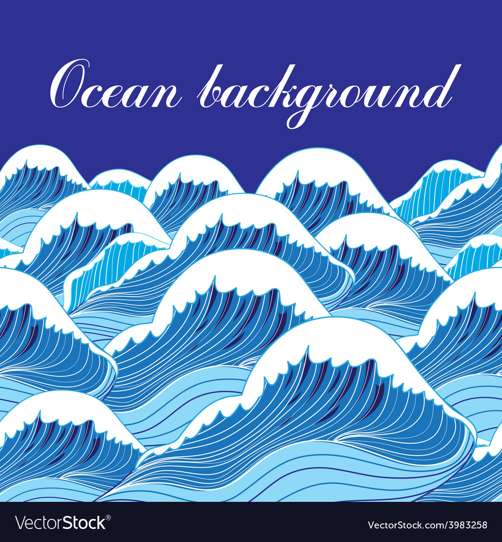 Ocean background Royalty Free Vector Image - VectorStock
