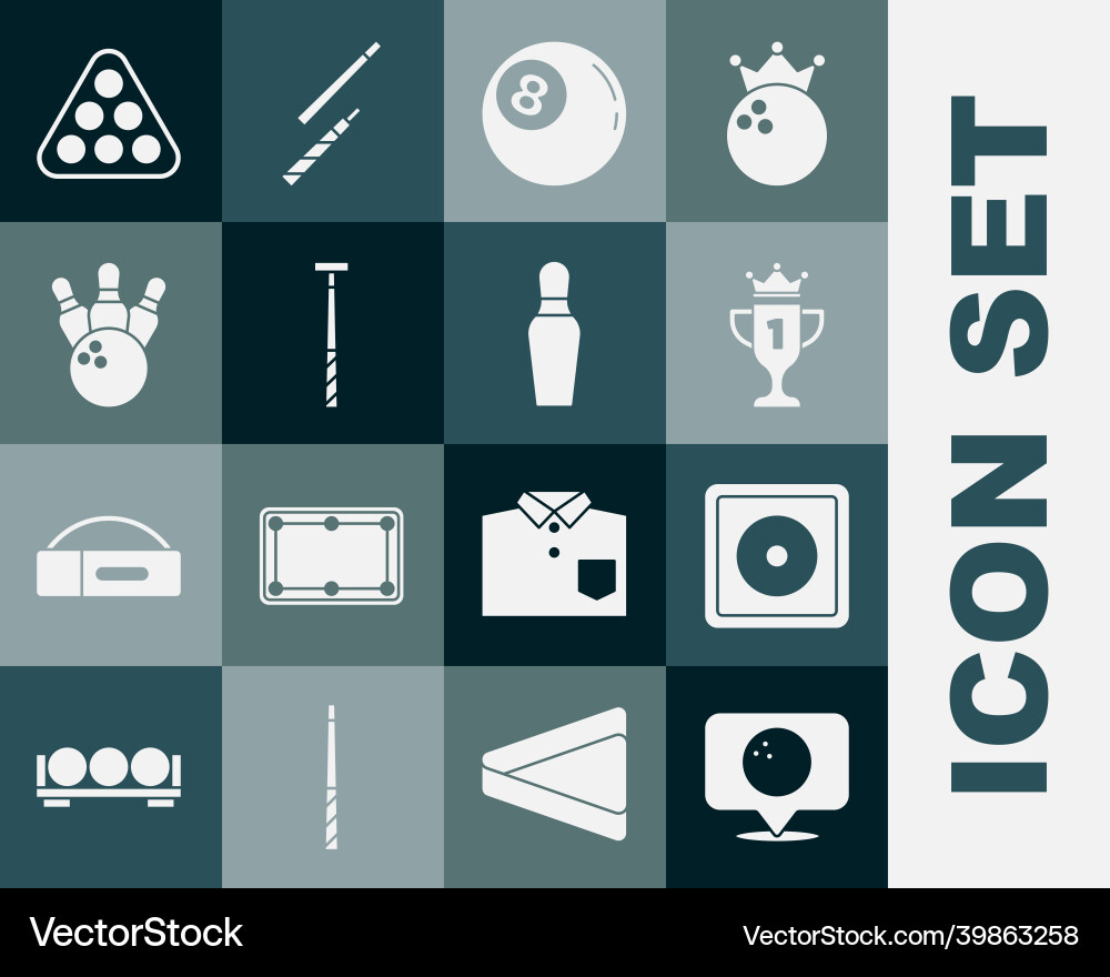 Set location with bowling ball billiard chalk Vector Image