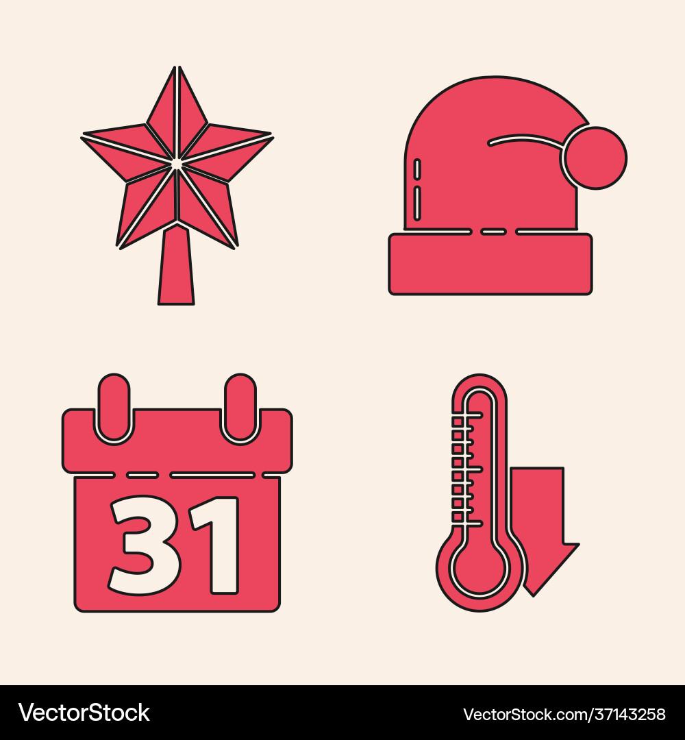 Set meteorology thermometer measuring christmas Vector Image
