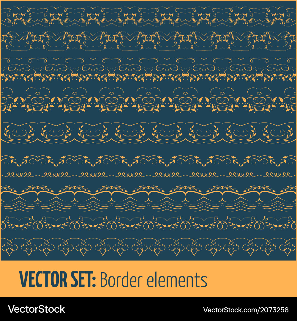 Set of border elements and page decoration Vector Image
