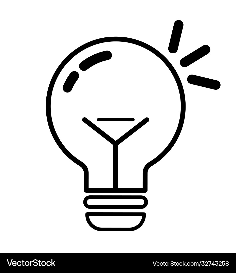 Simple light bulb graphic picture idea symbol Vector Image