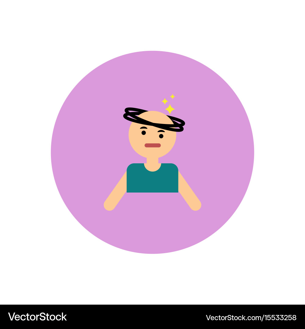 Stylish icon in color circle people dizzy Vector Image
