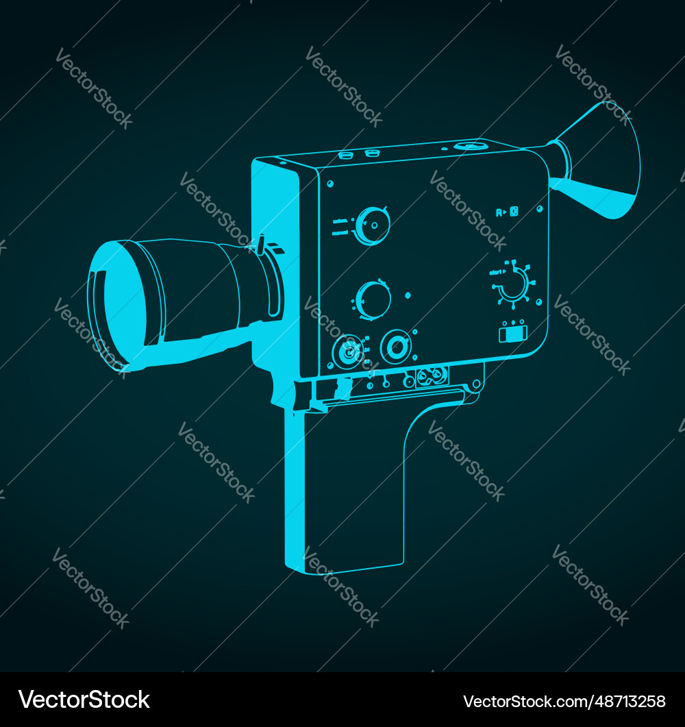 Vintage movie camera Royalty Free Vector Image