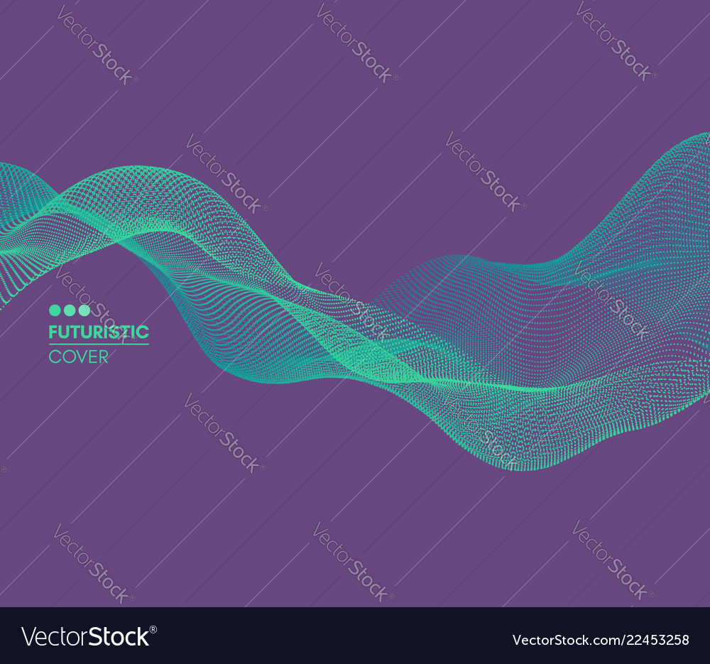 Wave background abstract 3d technology style Vector Image