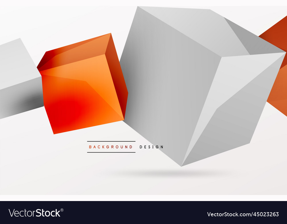 3d cubes abstract background composition Vector Image