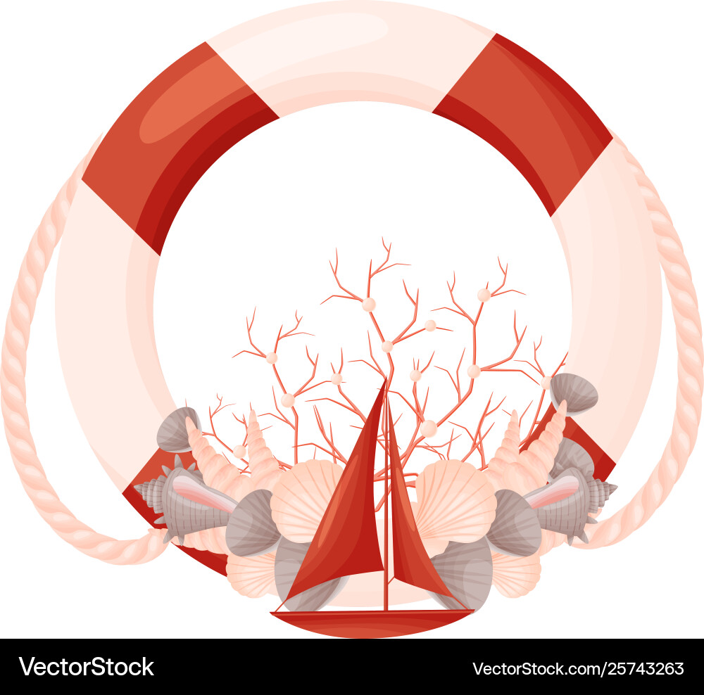 Decorative wreath a marine theme from a Royalty Free Vector