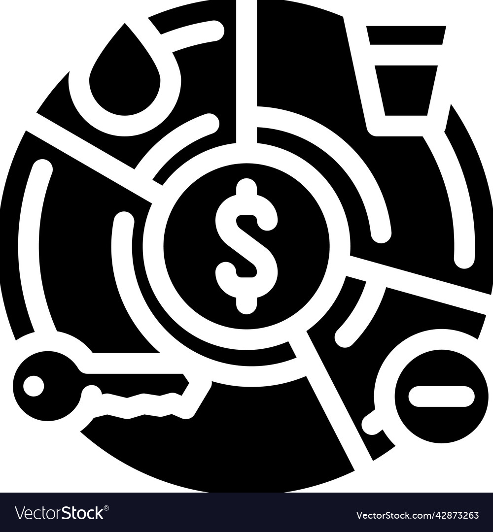 Expense tracking glyph icon Royalty Free Vector Image Expense tracking glyph icon Royalty Free Vector Image