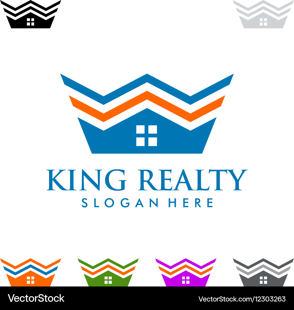 King estate real logo design Royalty Free Vector Image