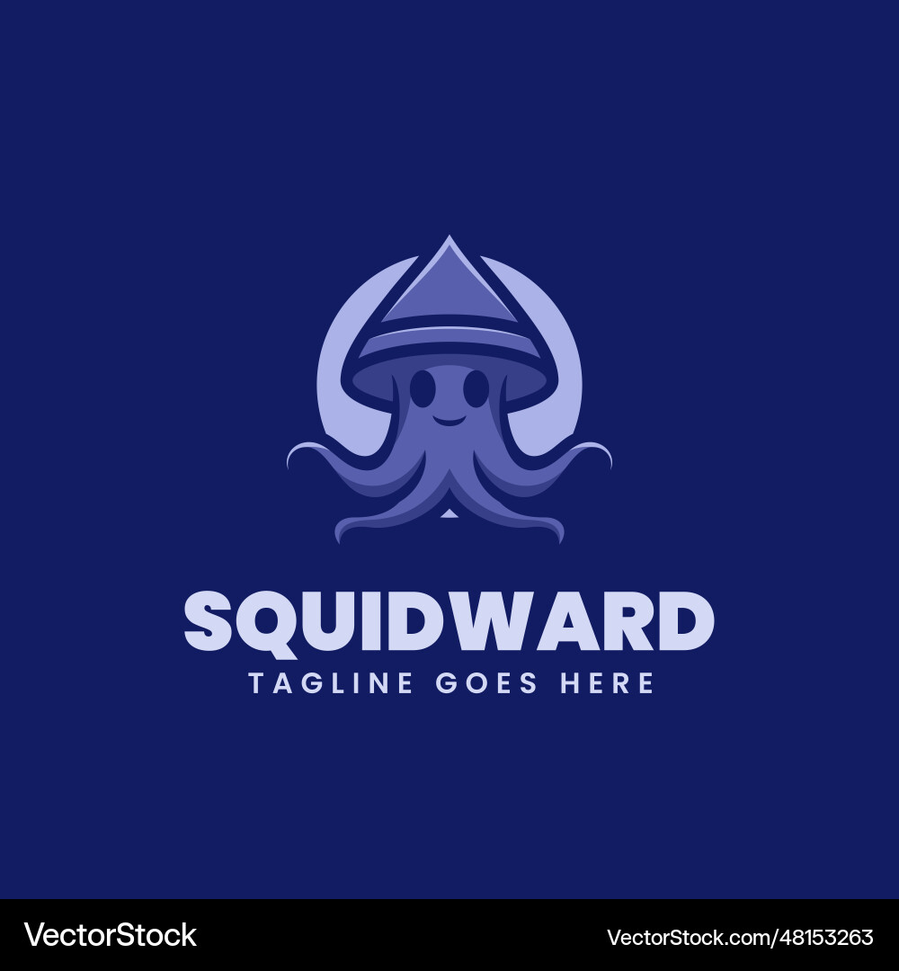 Logo squidward mascot cartoon style Royalty Free Vector