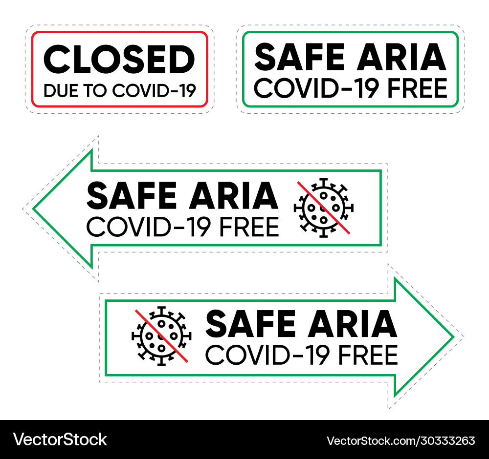 Office closed safe aria arrows sign with Vector Image