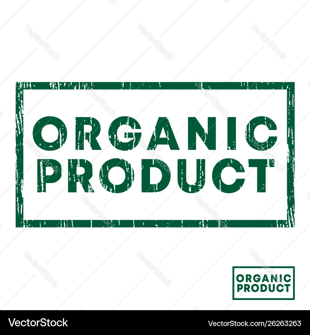 Organic product stamp with grunge texture Vector Image