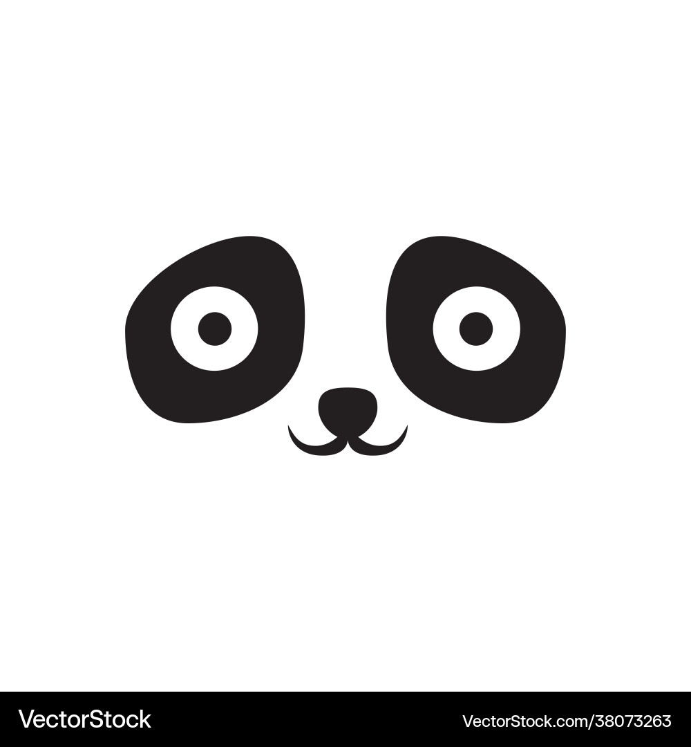 Panda eye icon cartoon face a cute Royalty Free Vector Image