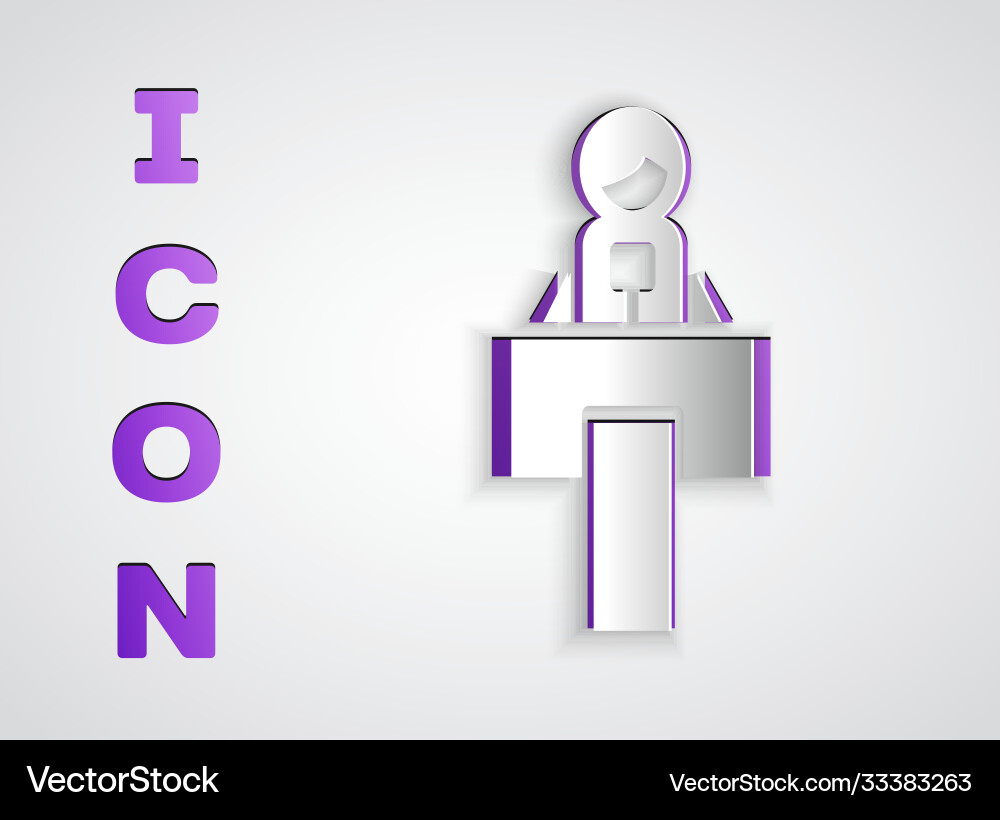 Paper cut stage stand or debate podium rostrum Vector Image