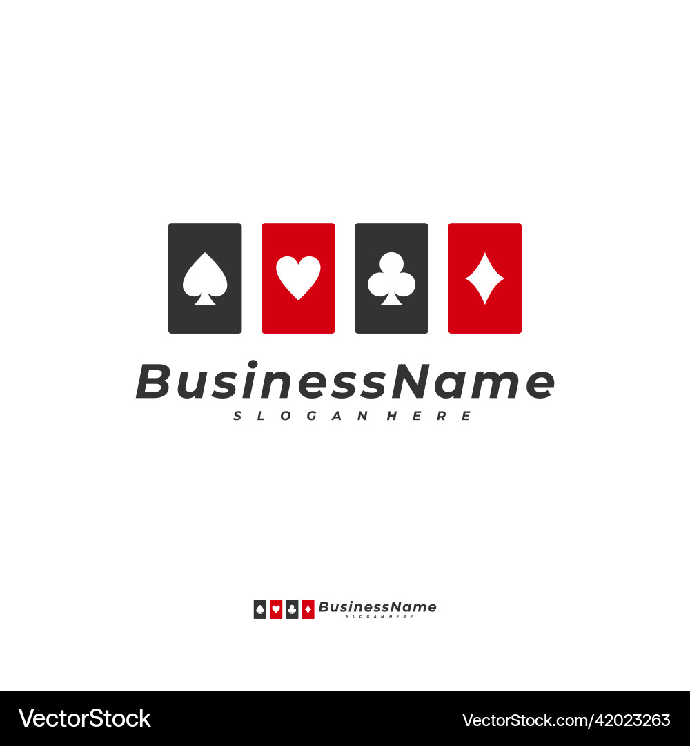 Poker card logo template creative gambling logo Vector Image