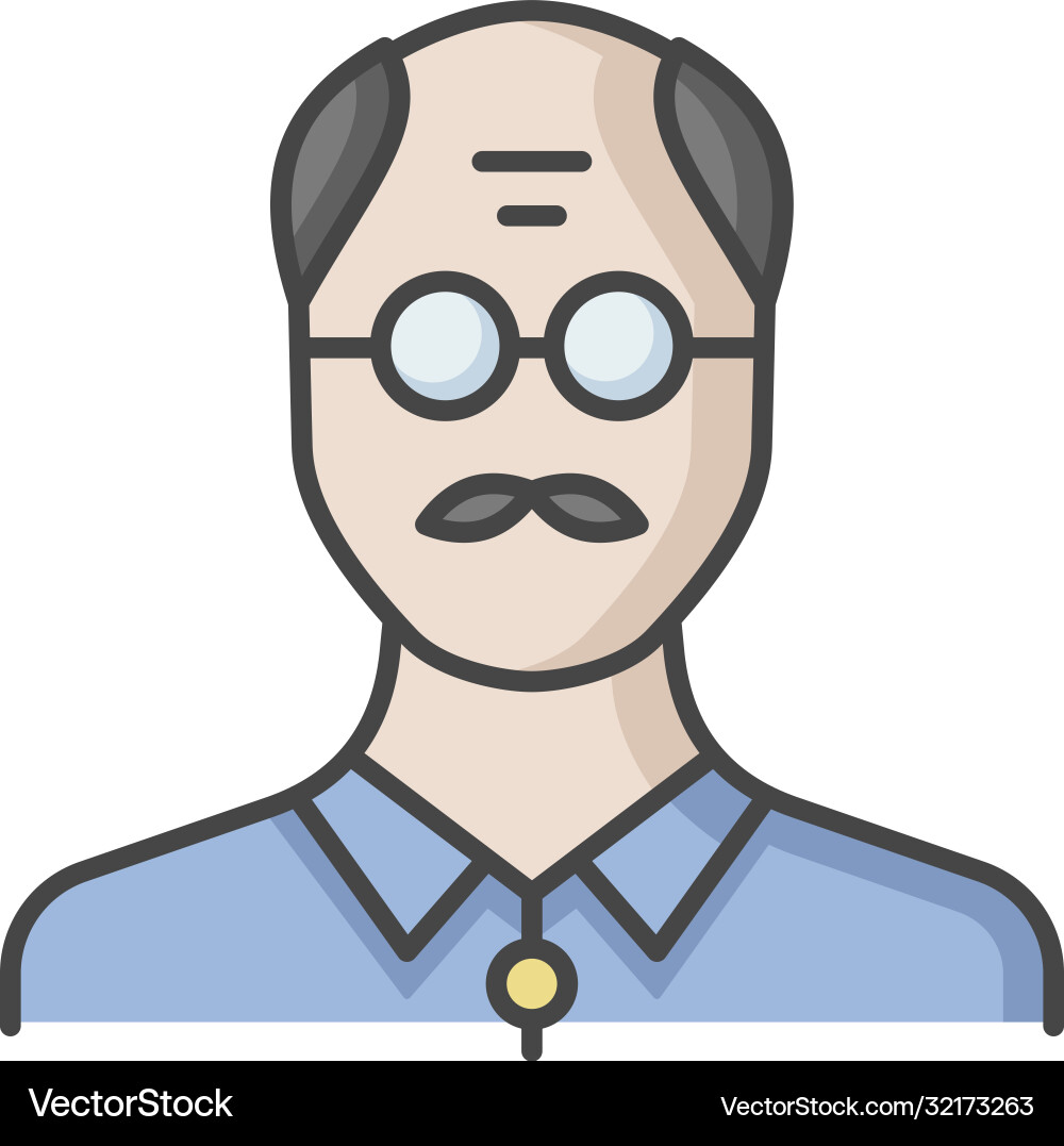 Senior man rgb color icon Royalty Free Vector Image