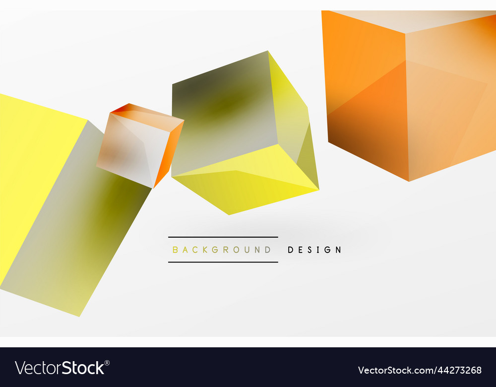 3d cubes abstract background composition Vector Image