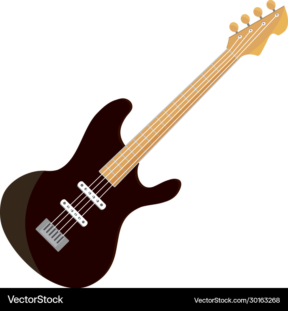 Bass guitar string musical instrument isolated Vector Image