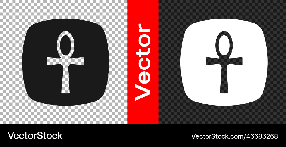 Black cross ankh icon isolated on transparent Vector Image