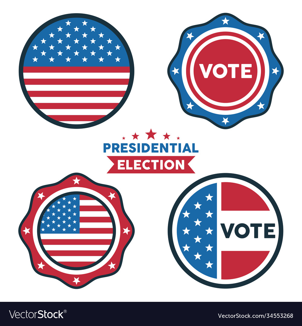 Bundle four usa presidential election icons Vector Image