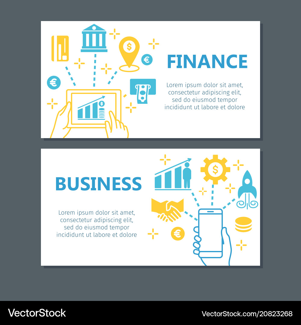 Business finance banner set Royalty Free Vector Image