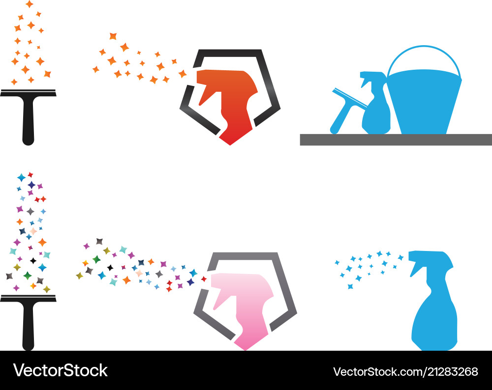 Collection of window cleaning service template Vector Image