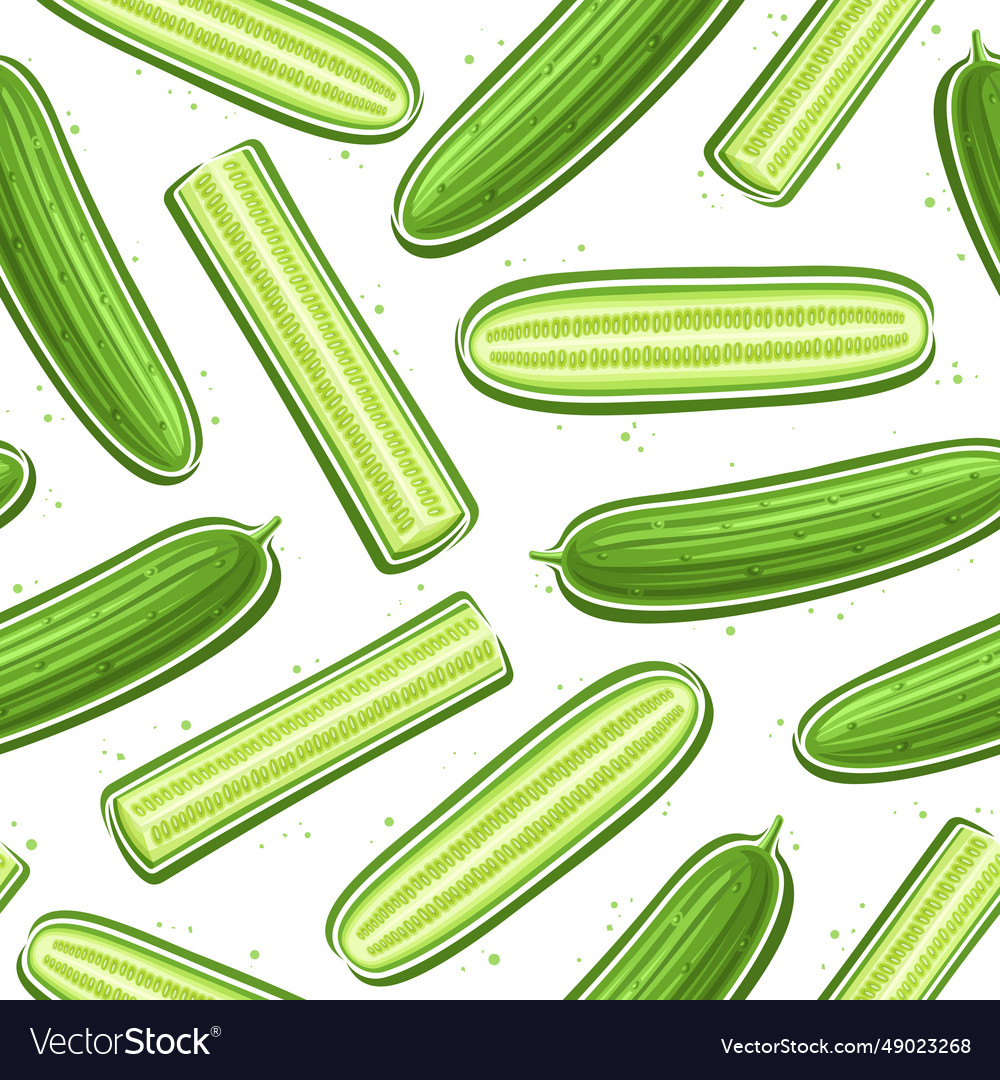 Cucumber seamless pattern Royalty Free Vector Image