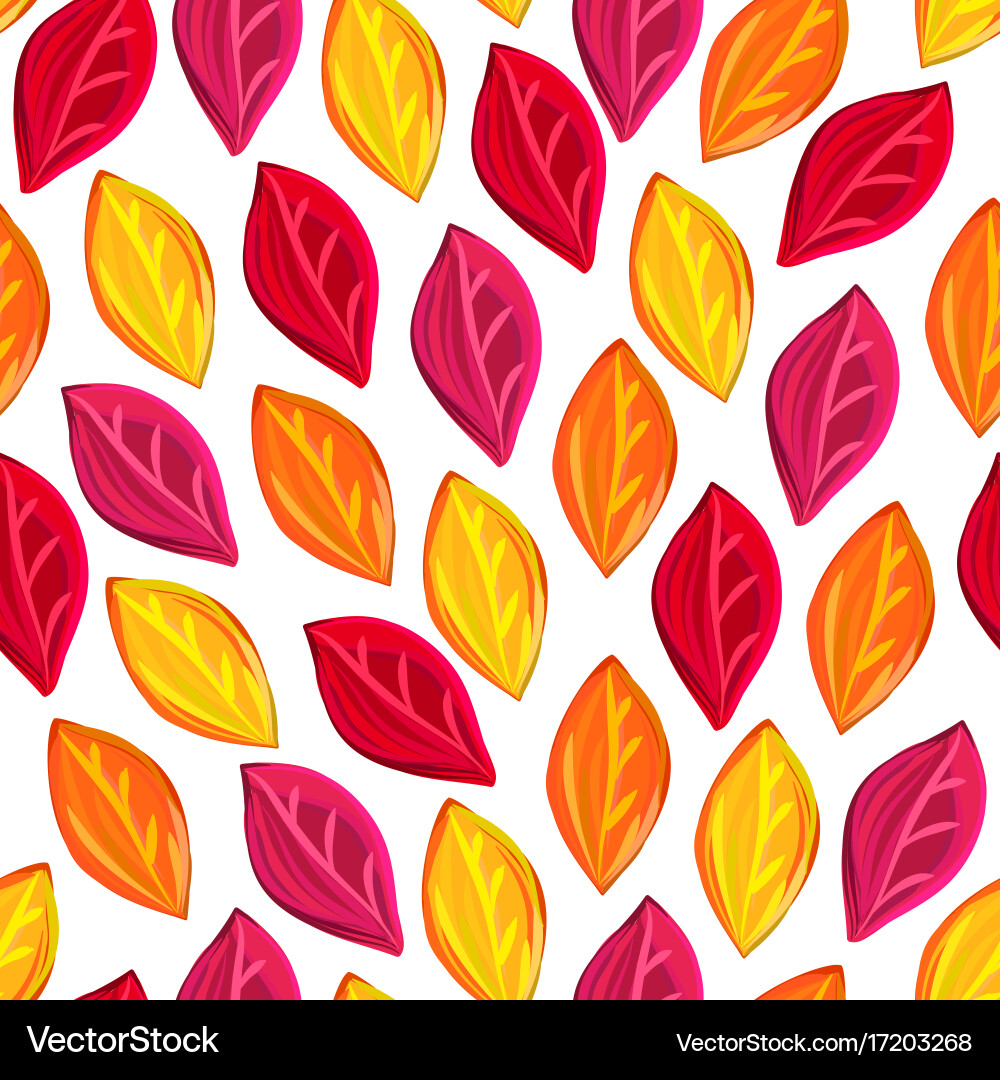 Floral seamless pattern with fallen leaves autumn Vector Image