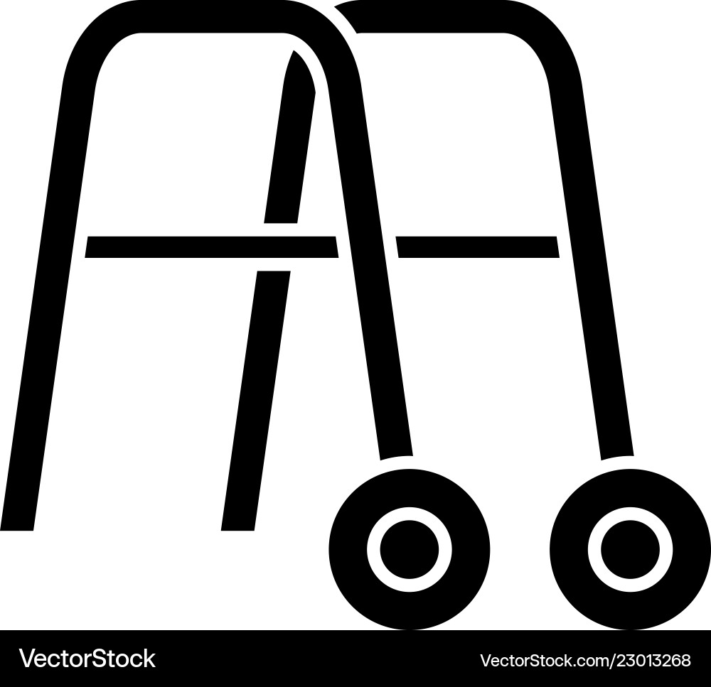 Handrails for walking black icon sign on Vector Image