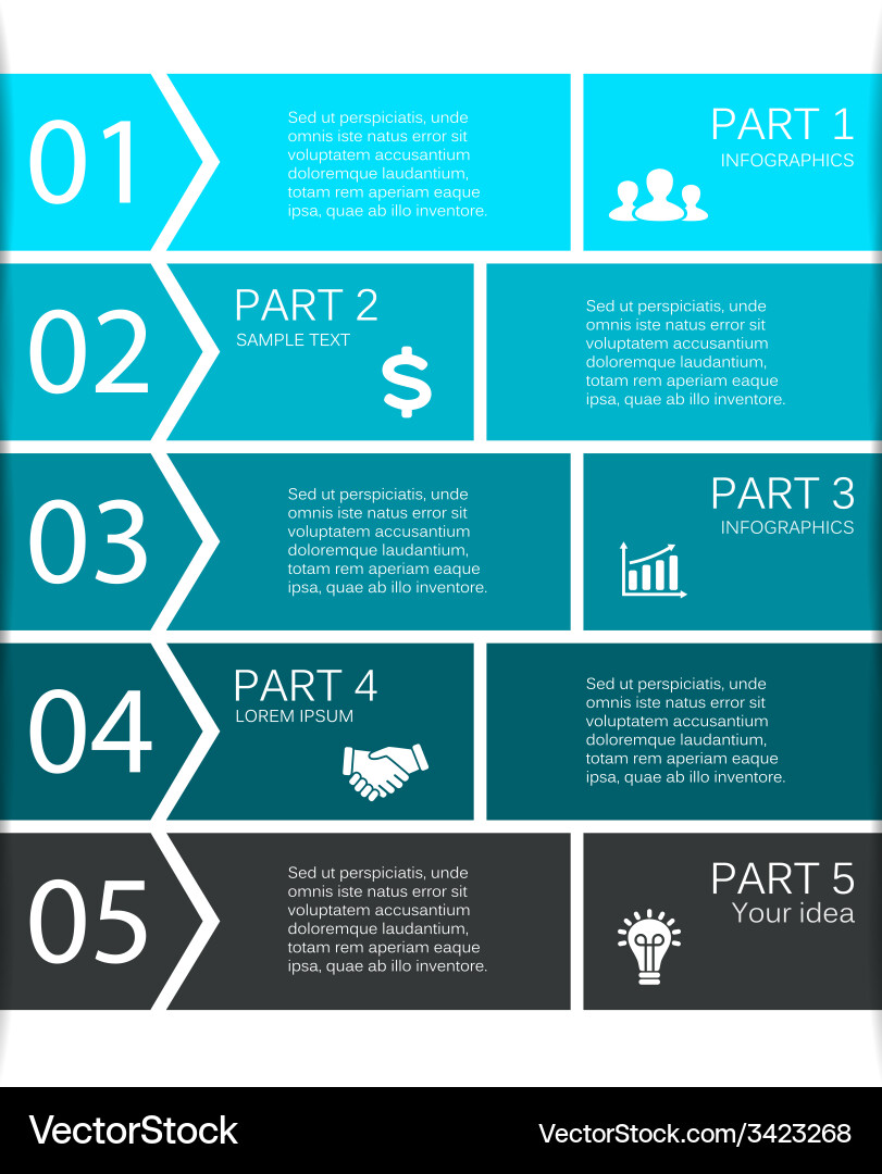 Infographic diagram 5 options parts steps Vector Image