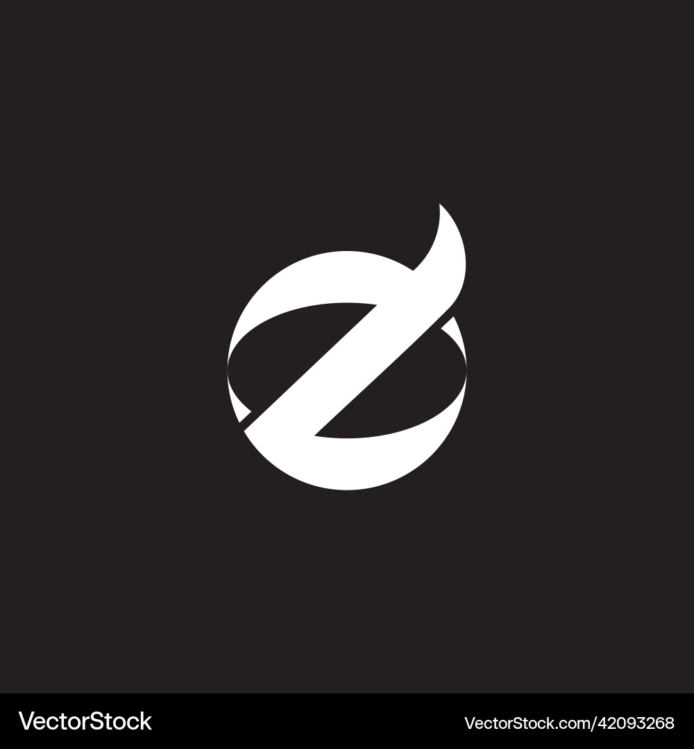 Letter z circle motion curves geometric logo Vector Image