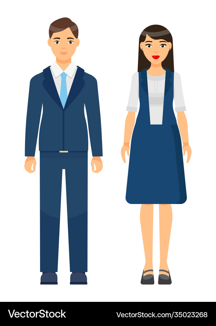 Set cartoon office workers wearing office cloth Vector Image