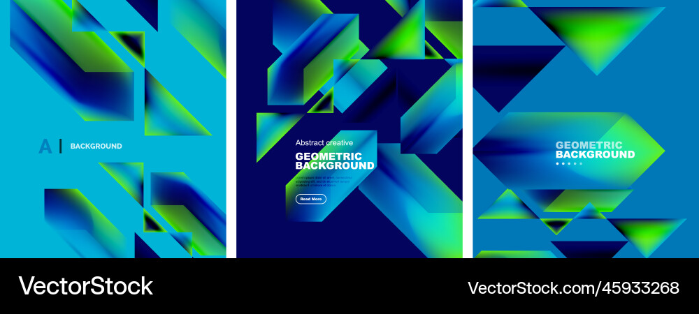 Set of abstract geometric poster Royalty Free Vector Image