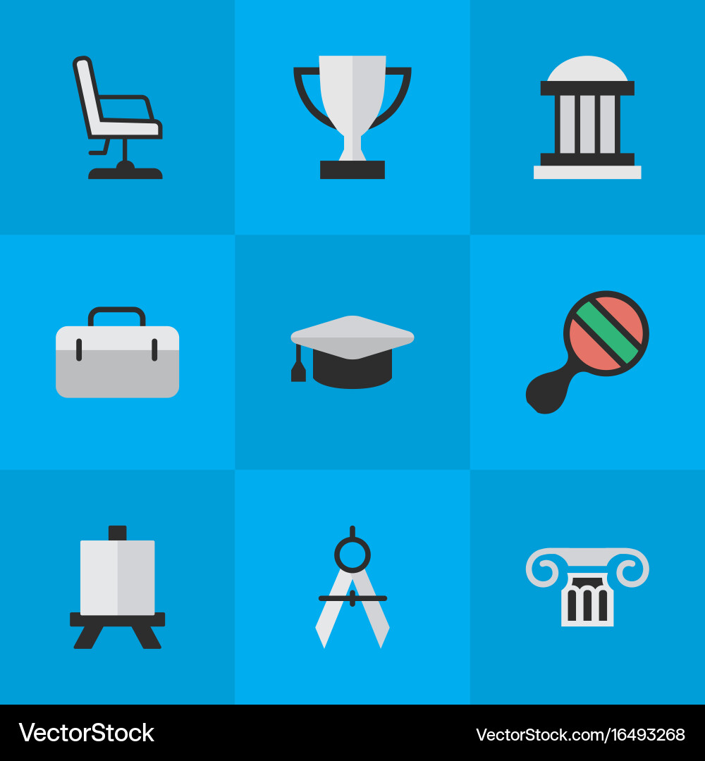 Set of simple education icons Royalty Free Vector Image