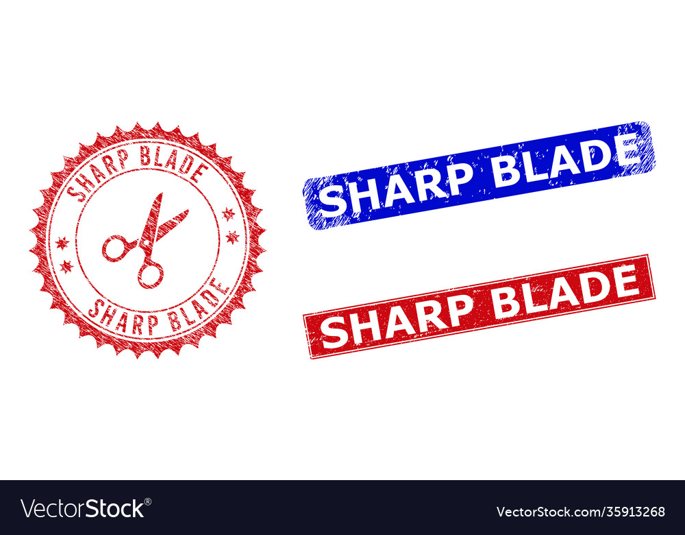 Sharp blade round and rectangle seals Royalty Free Vector