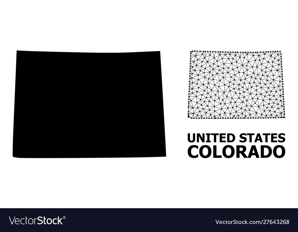 Solid and network map colorado state Royalty Free Vector