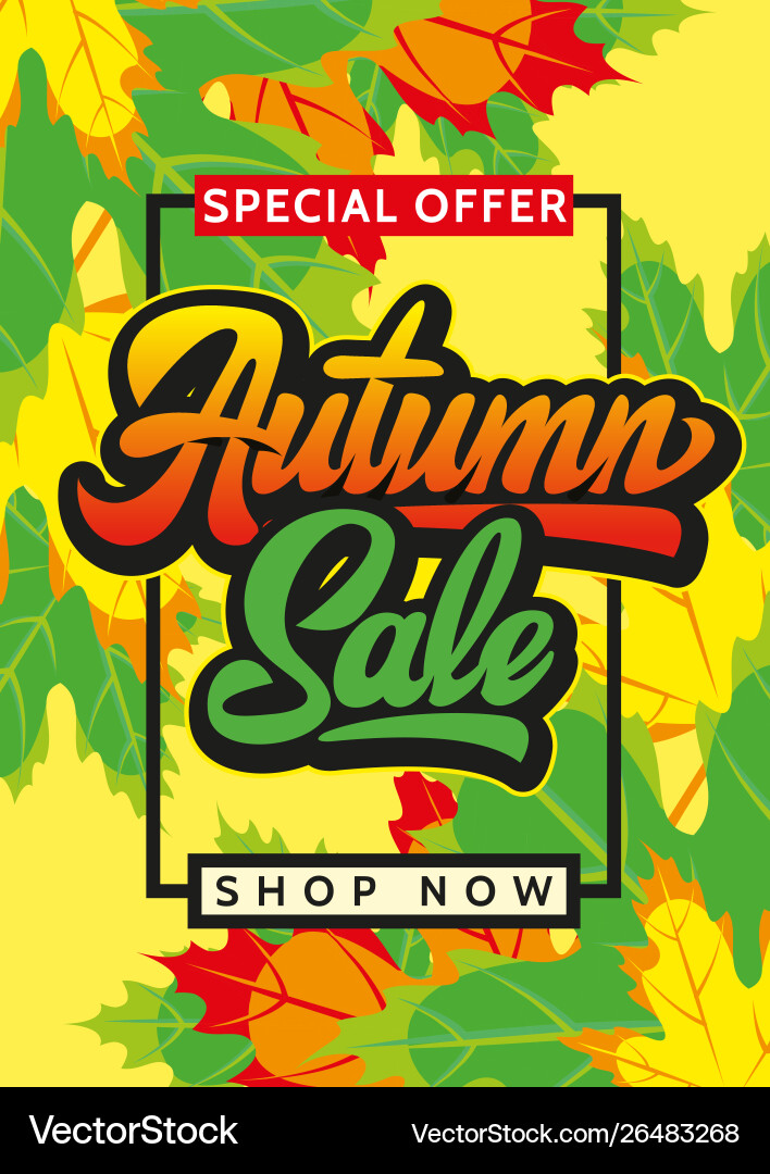 Template for design advertising on autumn Vector Image