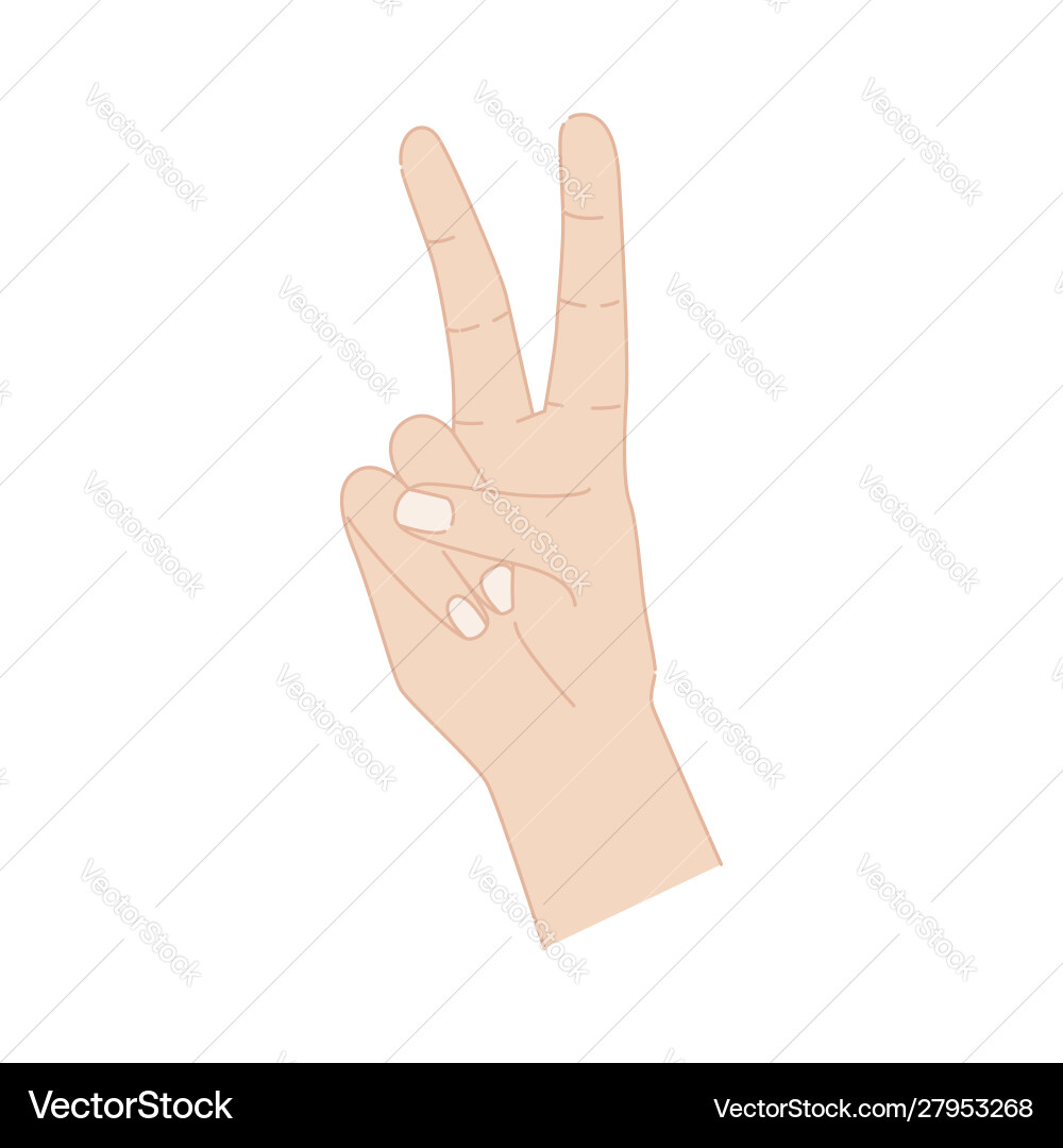 Victory hand sign isolated on white background Vector Image