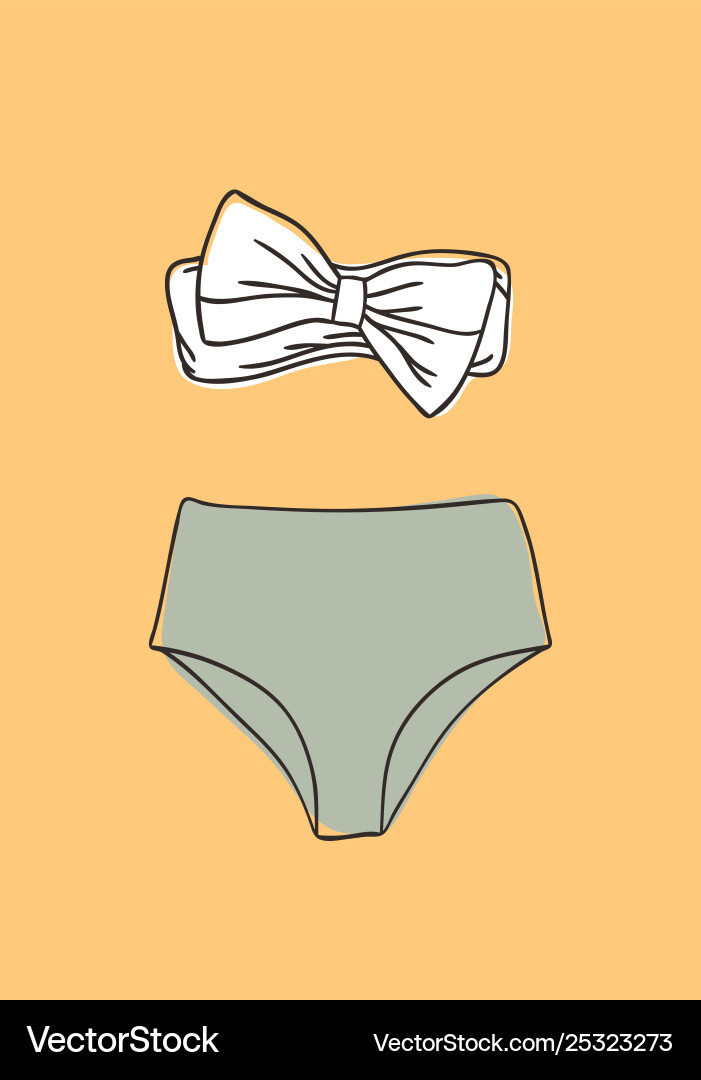 Hand drawn summer bikini actual tropical Vector Image