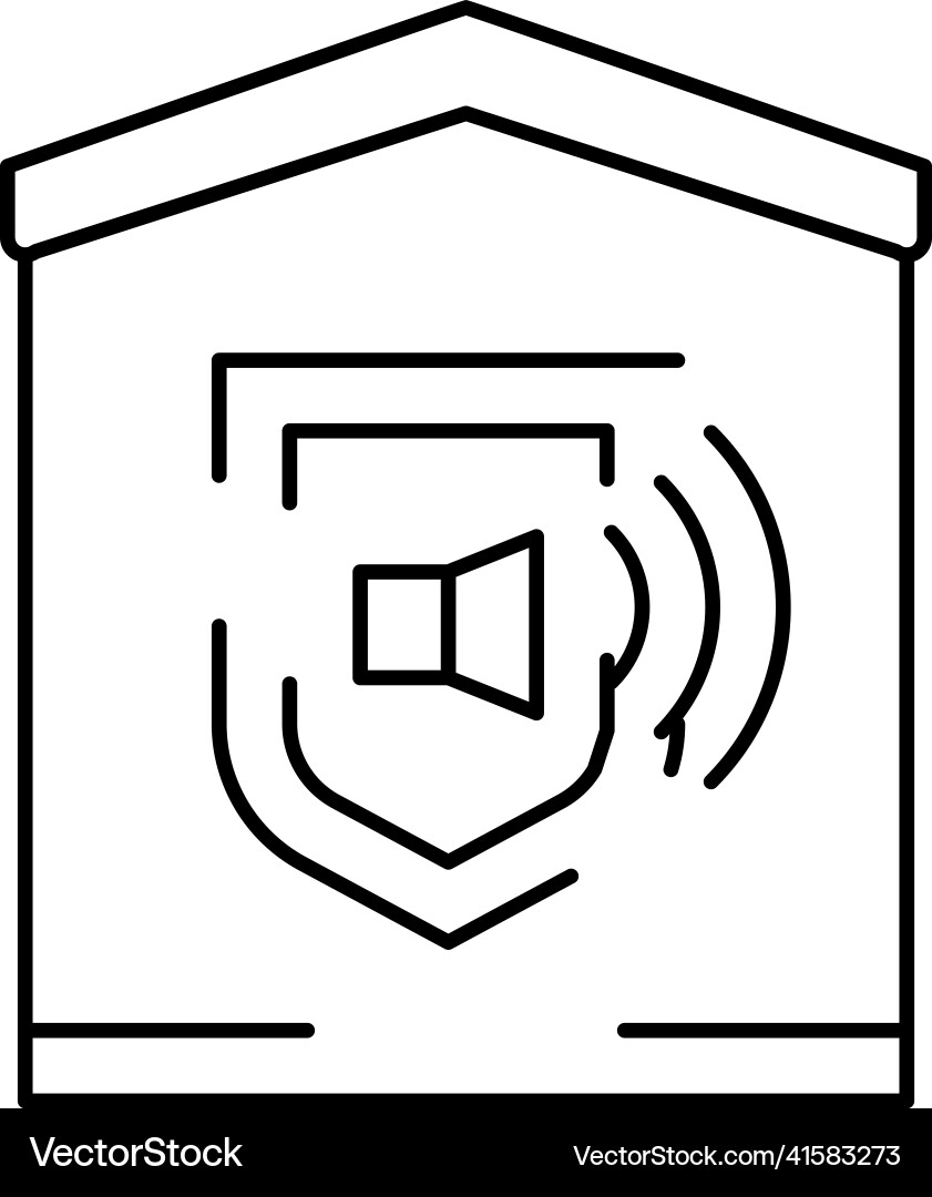 House sound signalization line icon Royalty Free Vector