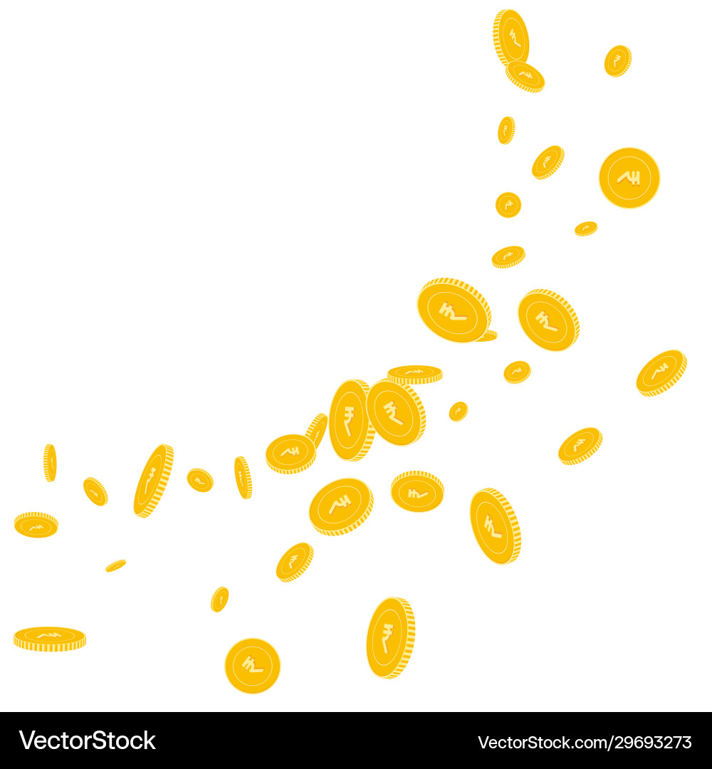 Indian rupee coins falling scattered disorderly i Vector Image