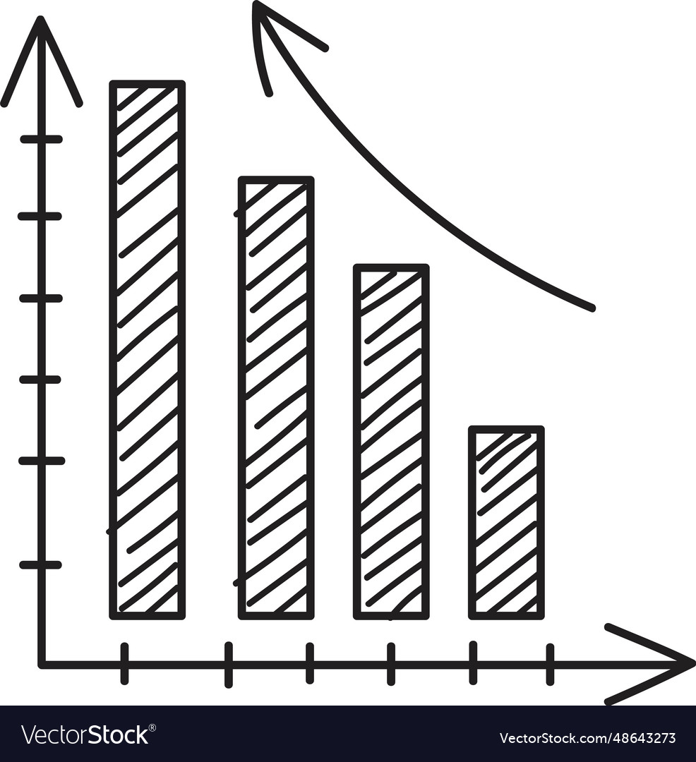 Linear chart doodle Royalty Free Vector Image - VectorStock