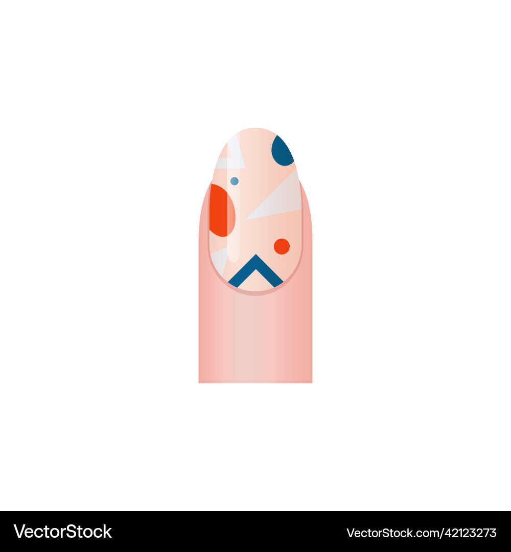 Modern geometric nail art with abstract figures Vector Image