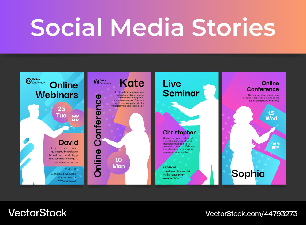 Online webinar invitation post social media Vector Image