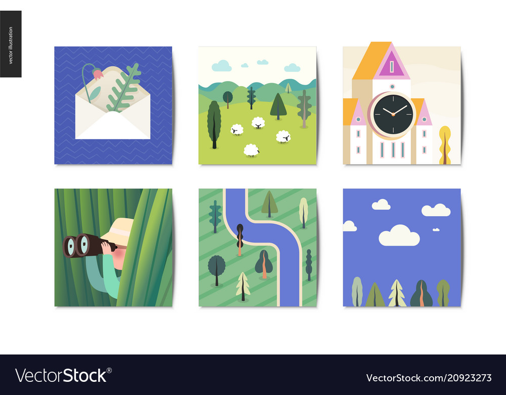 Simple things - postcards Royalty Free Vector Image