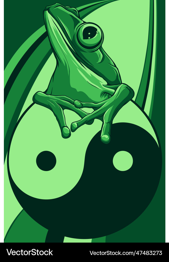 Sitting frog digital draw Royalty Free Vector Image
